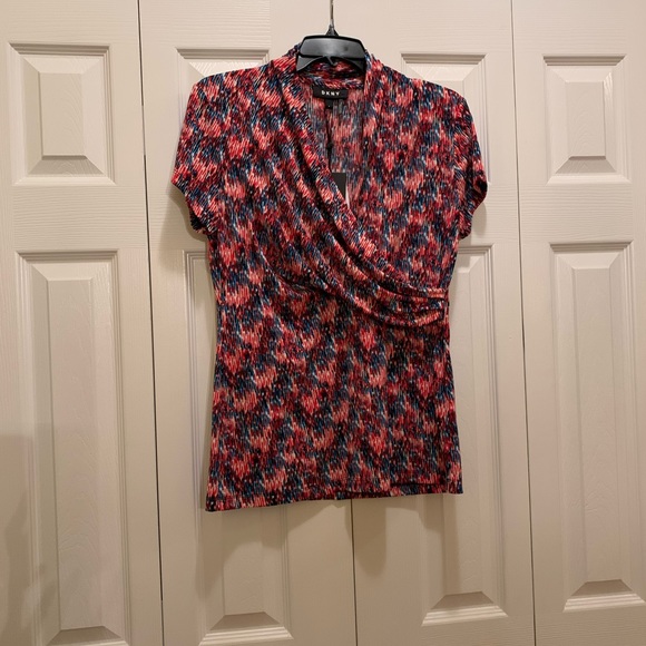 Dkny | Tops | Dkny Ruched Surplice Print Top | Poshmark